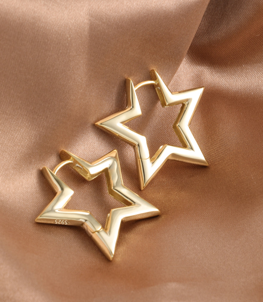 Bright Pentagram Hoop Earrings – Alexcraft®